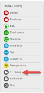 Kreiranje ftp naloga – Loopia baza znanja